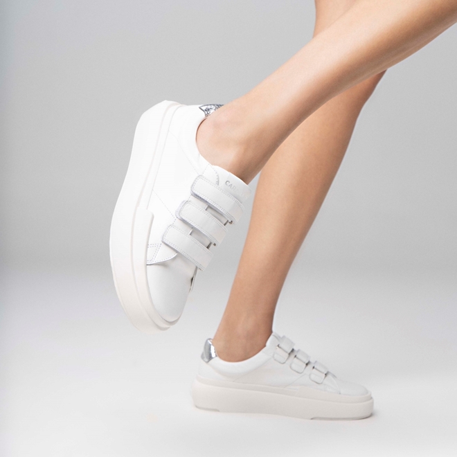 Tênis Velcro Flatform Couro Branco
