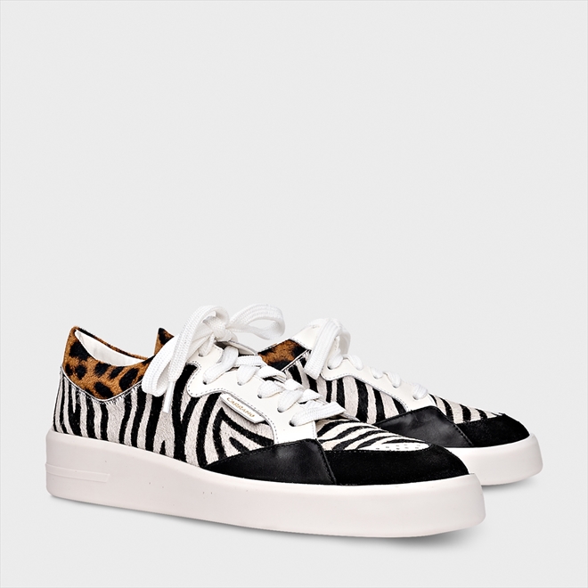 Tênis Wild Flatform Pelo Animal Print Zebra