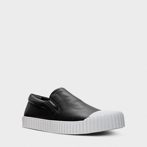 Tênis Kicks Slip On Couro Preto
