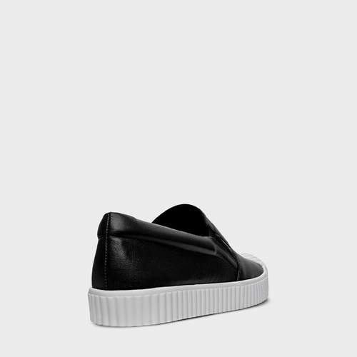 Tênis Kicks Slip On Couro Preto