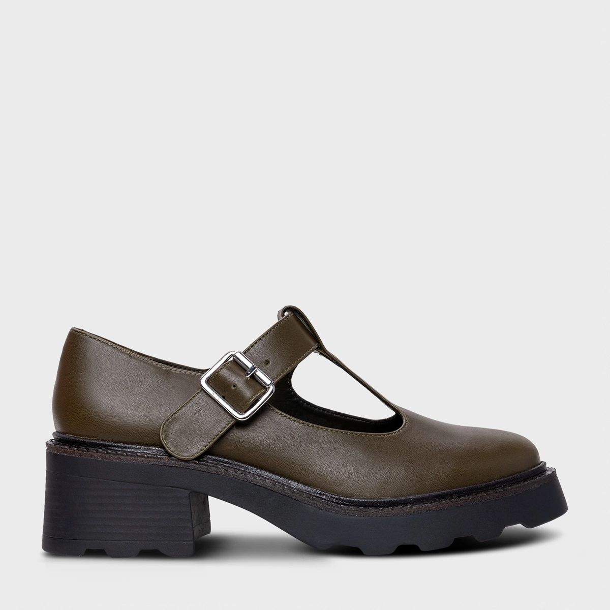 Loafer Mary Jane Tratorada Couro Verde Herb - Loafer Mary Jane ...