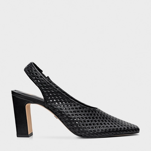Scarpin Lauren Salto Bloco Couro Preto - Scarpin Lauren Salto Bloco ...