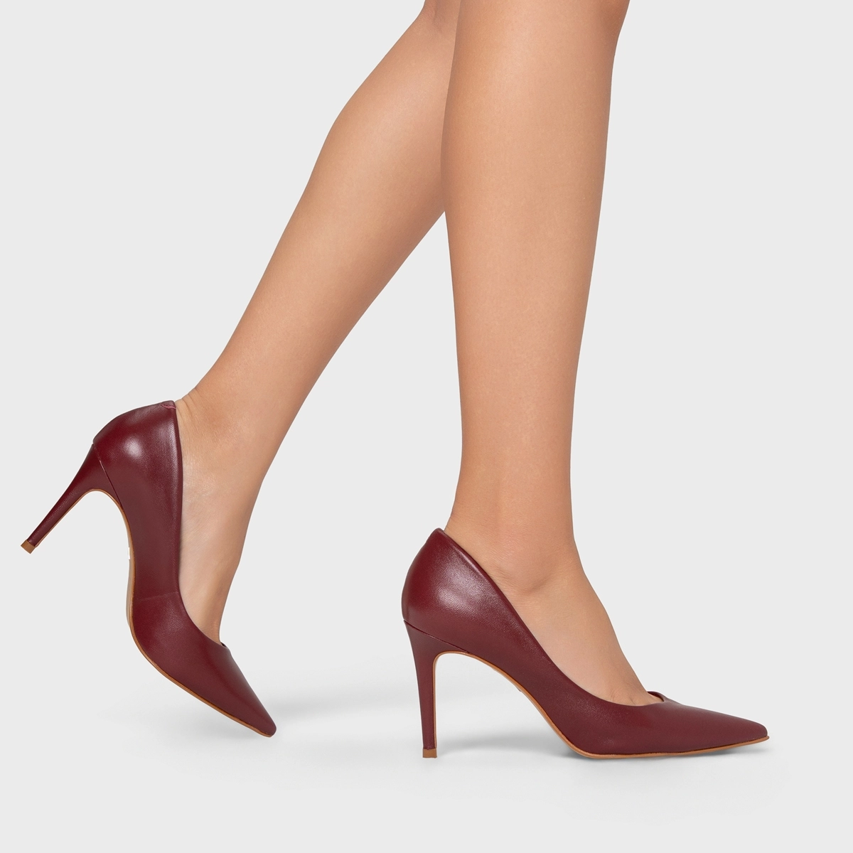 Scarpin Beatriz Salto Fino Couro Vinho Syrah - Scarpin Beatriz Salto Fino Couro Vinho Syrah ...